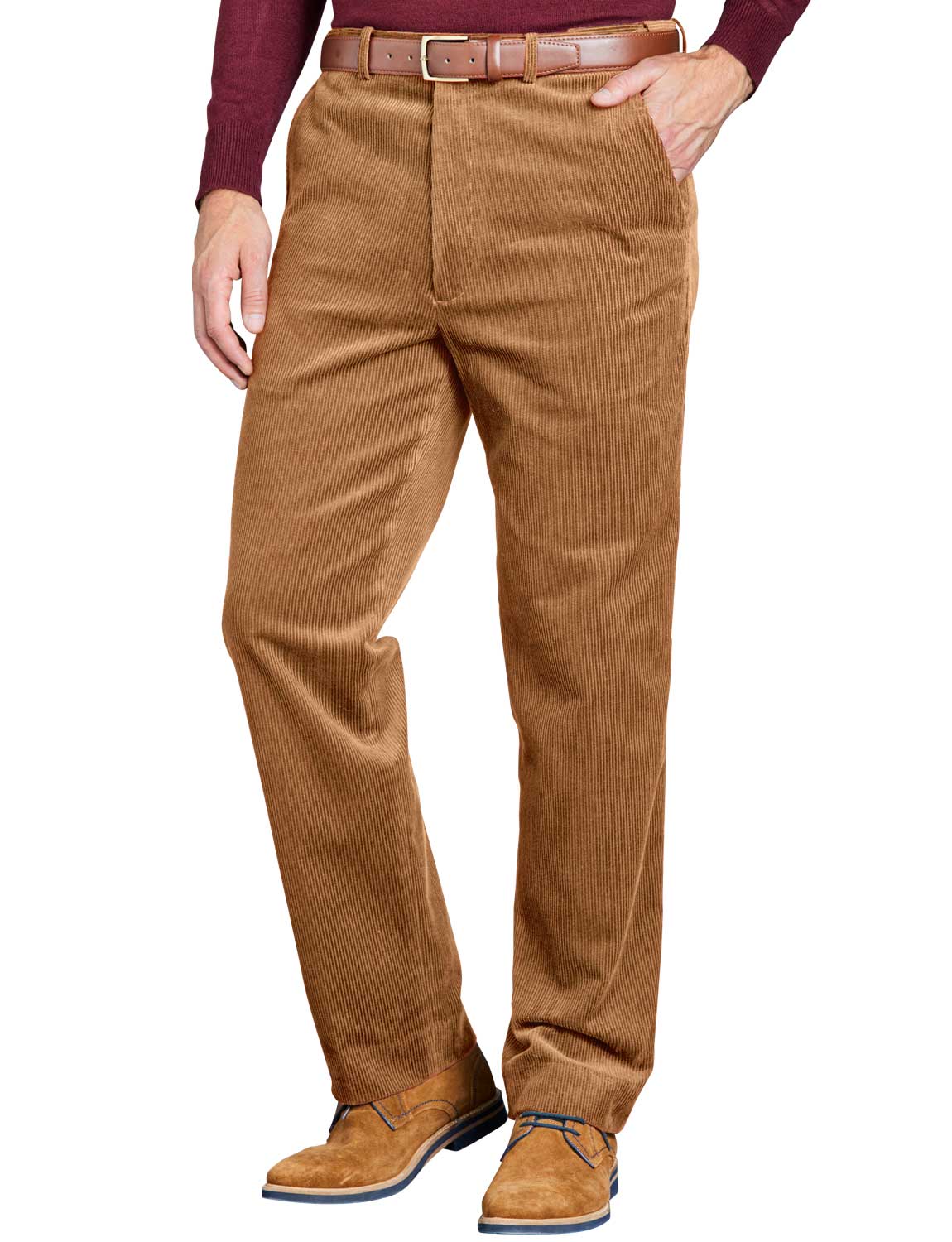 Mens Corduroy Cotton Trousers With Hidden Extra Waistband Mens Corduroy Cotton Trousers With Hidden Extra Waistband